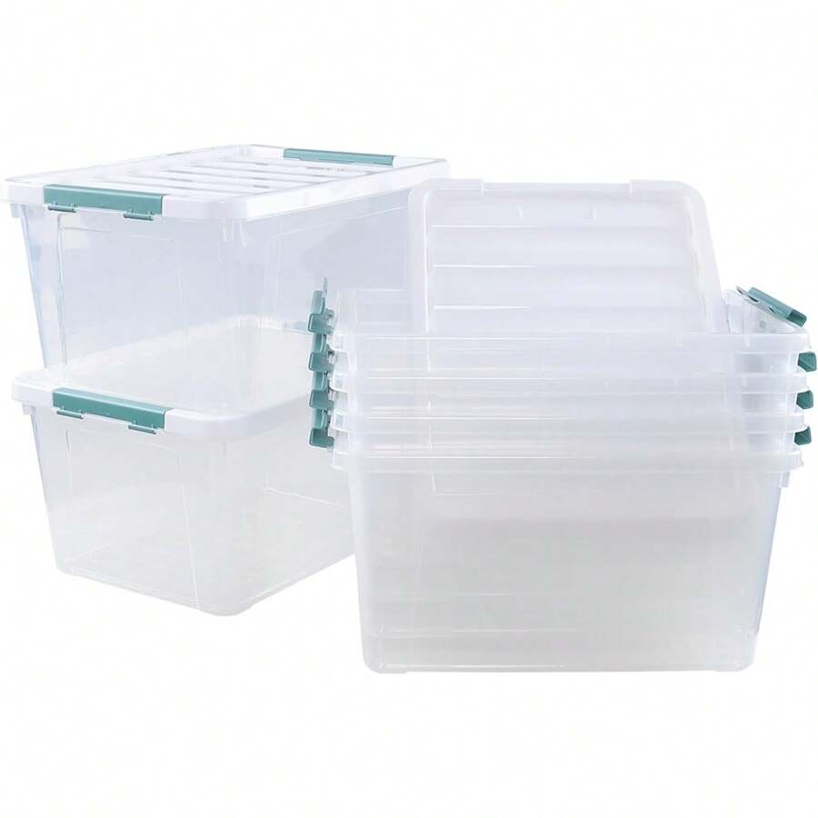 36 Quart Large Latching Storage Bin, Stackable Plastic Storage Latches ...