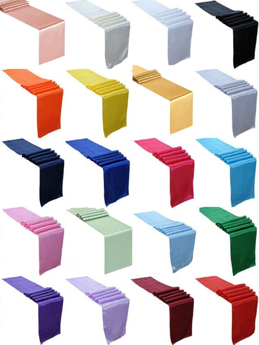 5pcs/10pcs Satin Wedding Decoration Table Runners For Hotel Event Home ...