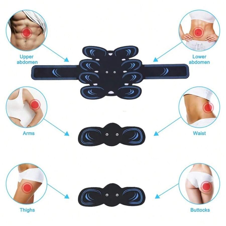 Electronic Muscle Toner EMS Stimulator Abdominal Toning Belt Abs Muscle ...