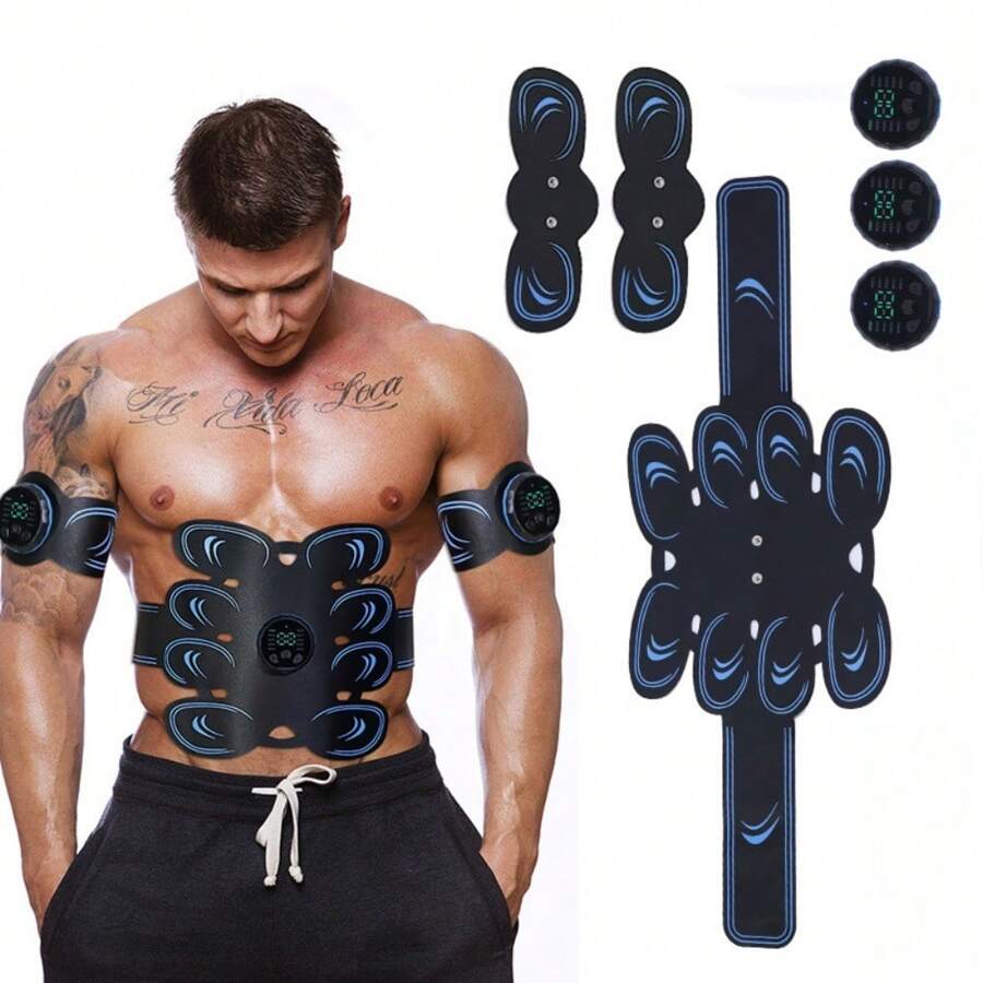 Electronic Muscle Toner EMS Stimulator Abdominal Toning Belt Abs Muscle ...