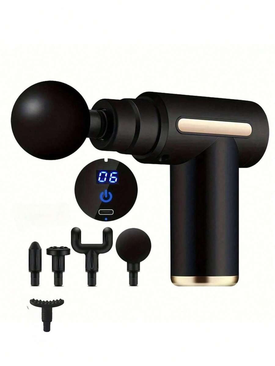 5-Head LED Massage Gun, Handheld Deep Tissue Muscle Impact Massager ...