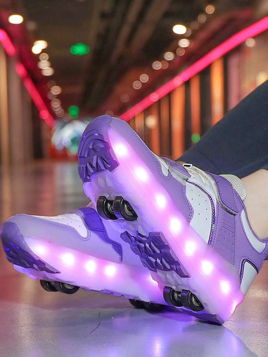 Roller Skates For Men & Women, Luminous Wheels, Rechargeable, Four ...