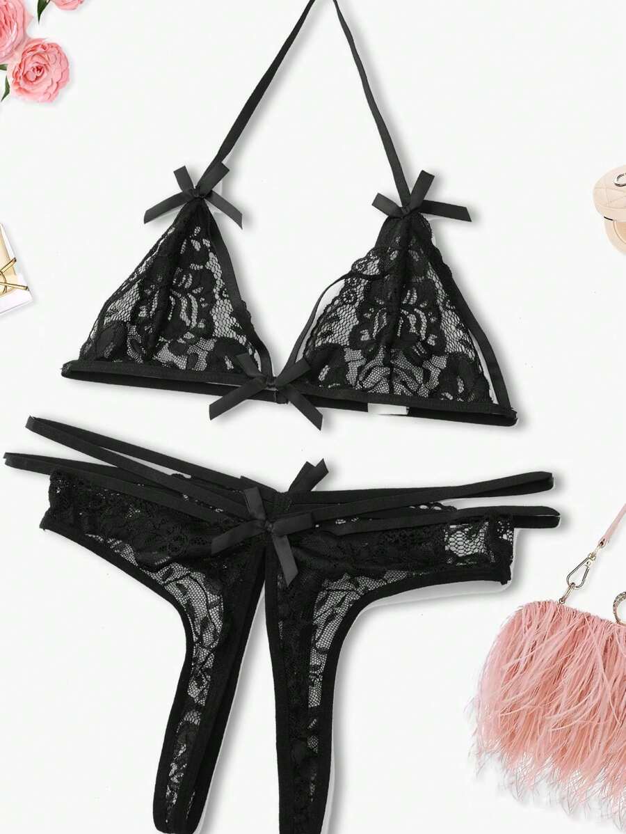 Sexy Lingeri Lace Three-Point Bra Suit Temptation Uniform | SHEIN USA