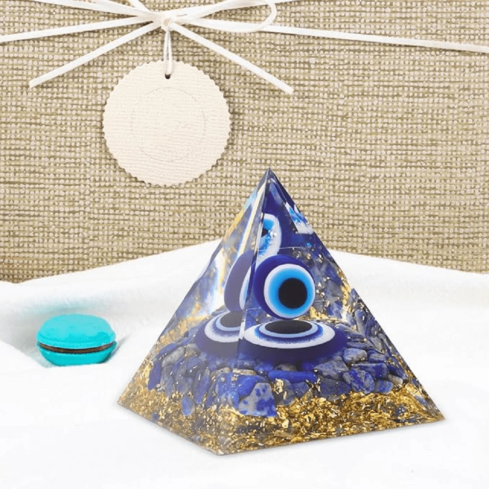 Resin Pyramid For Positive Energy, Orgonite Demon's Eye Ball & Lapis ...