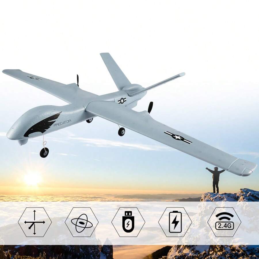 Fremego Z51 Predator Flying Model 2.4G 2CH Remote Control Airplane EPP ...