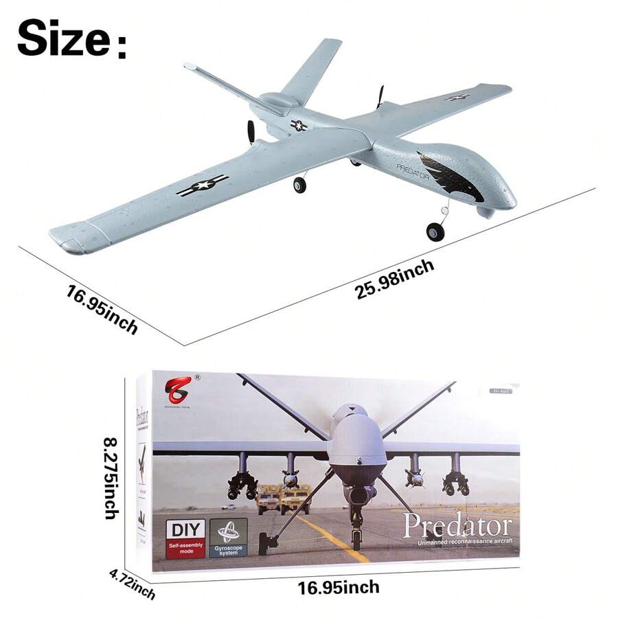 Fremego Z51 Predator Flying Model 2.4G 2CH Remote Control Airplane EPP Foam 660MM Wingspan Hand ...