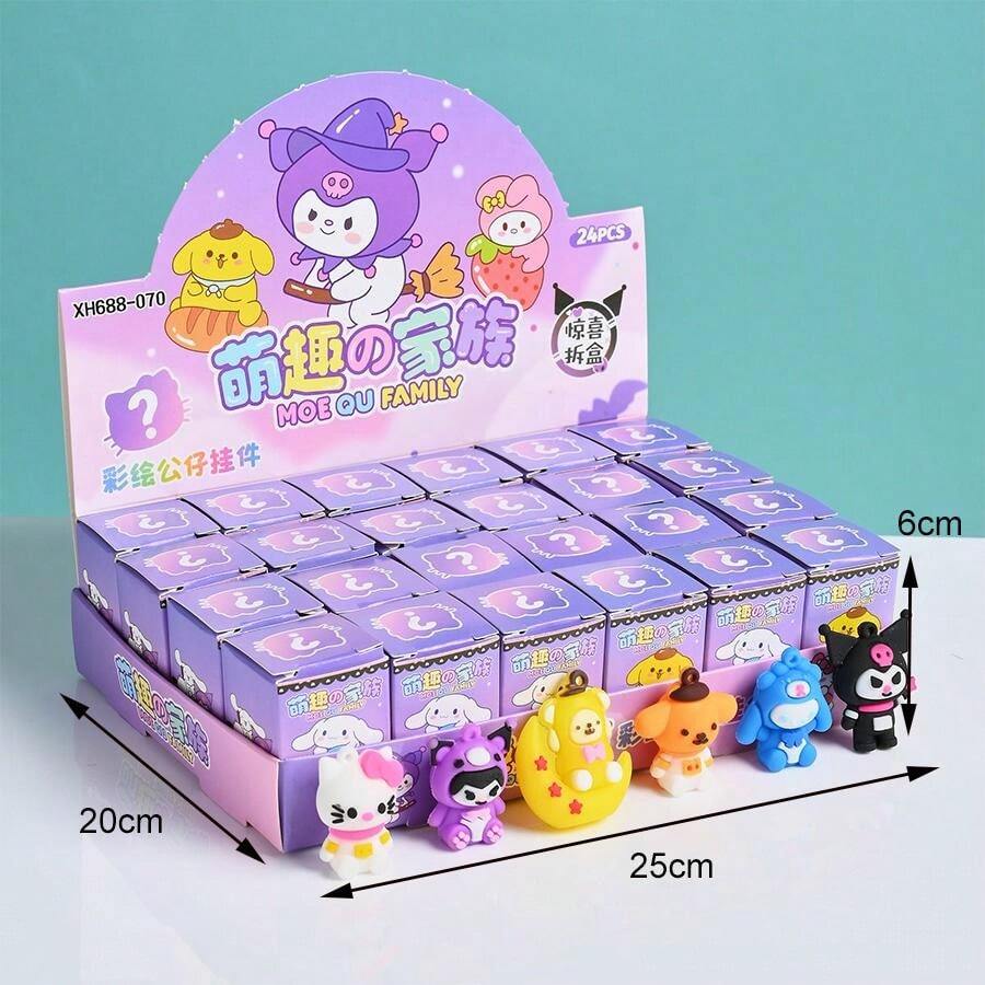 24pcs Blind Box Cartoon Theme Keychain, For Hello Kitty, For Kuromi ...