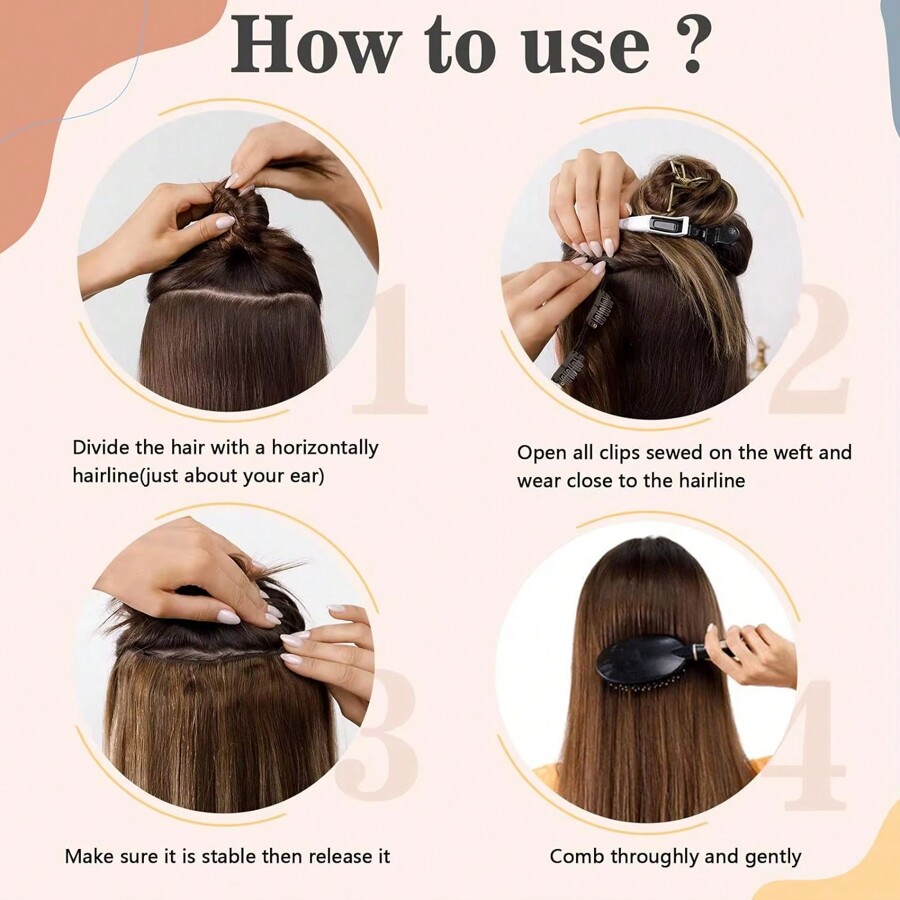 One Piece Clip In Straight Hair Extensions Real 5 Clips In Human Hair Pieces 12-28 Inch Long ...