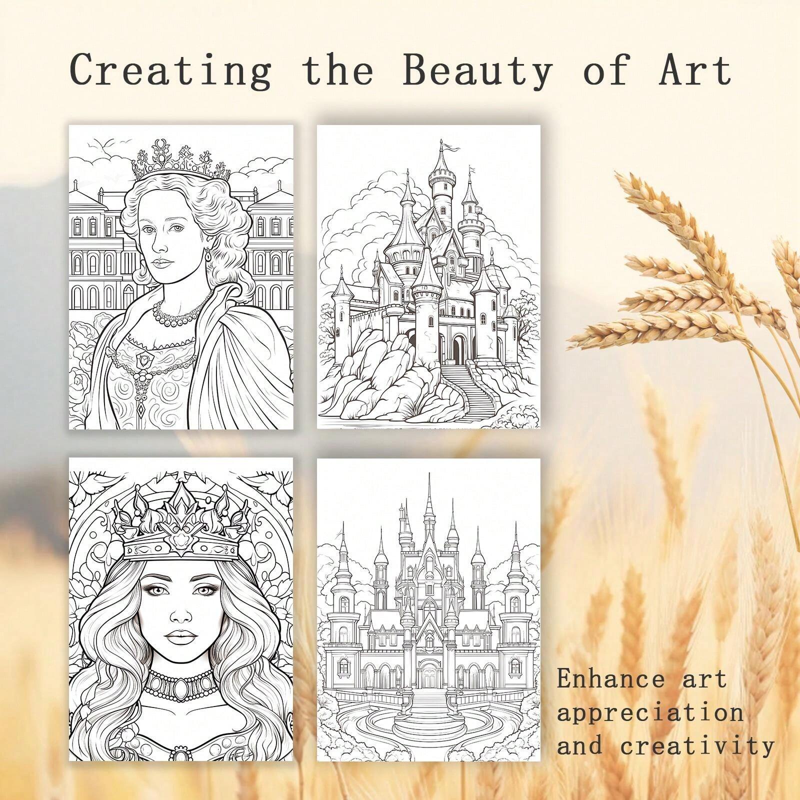 32-Page Princess Themed Coloring Book (Upgraded Thicker A4 Paper ...