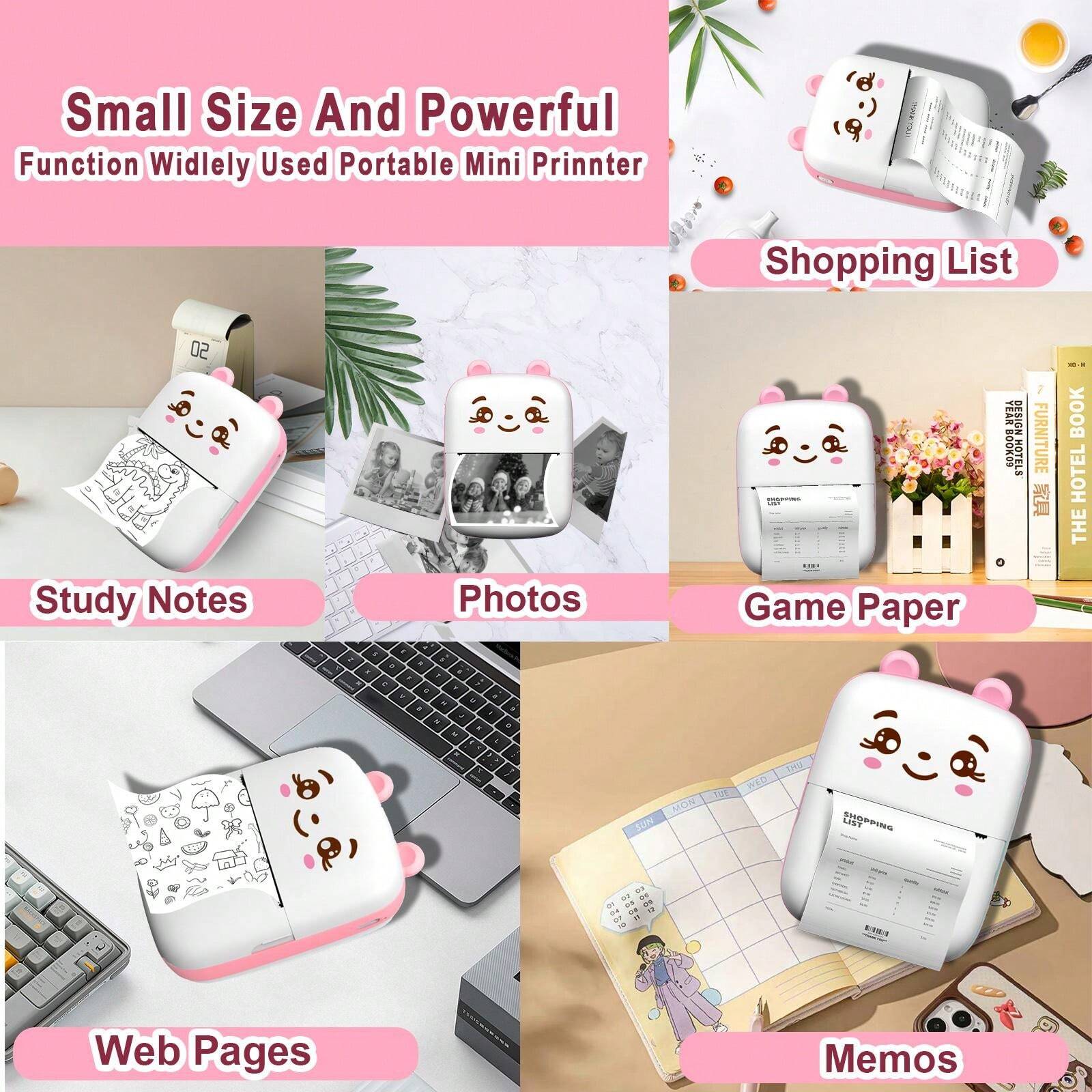 Mini stampante tascabile, regalo per bambini, stampante termica ...