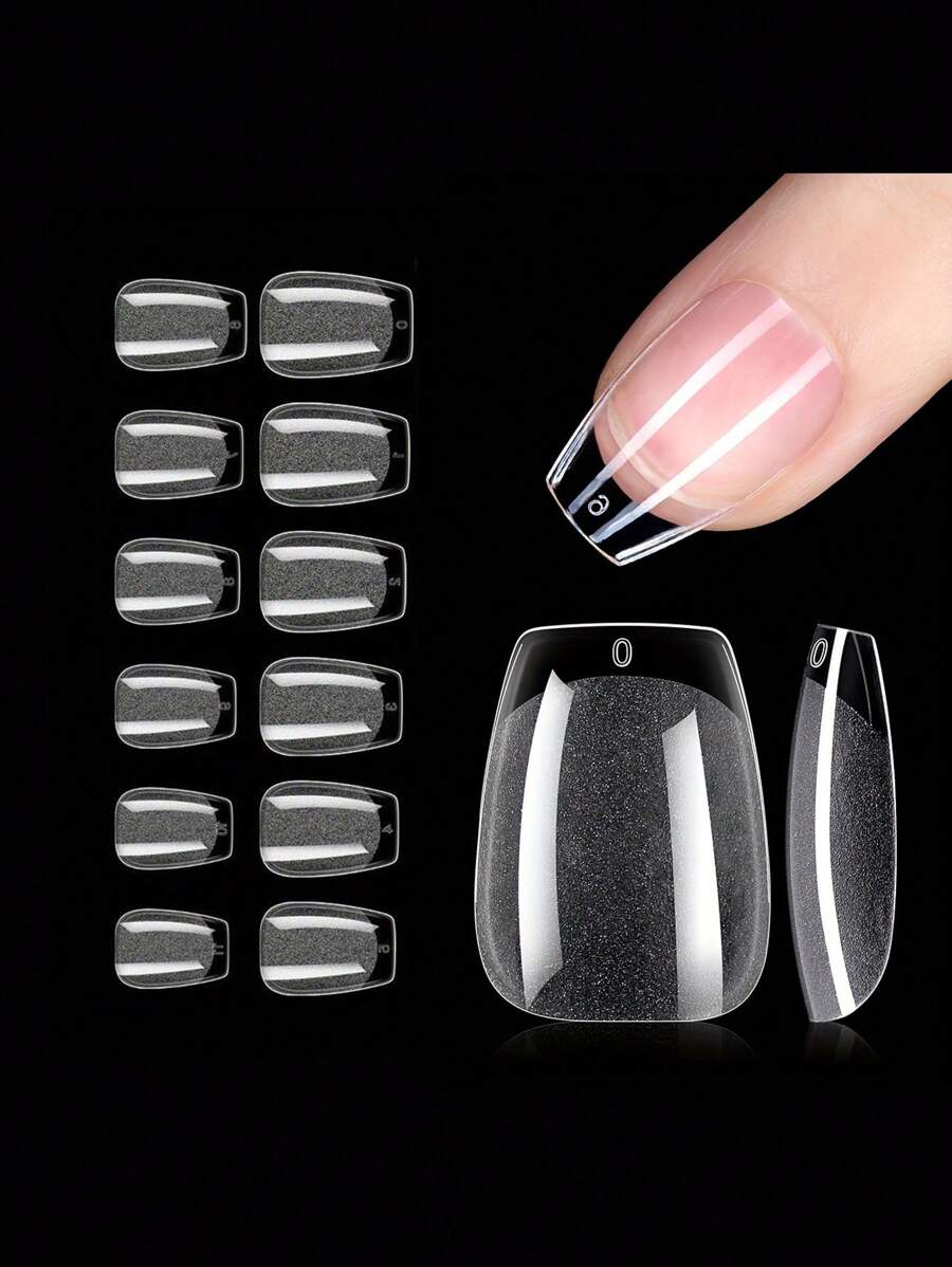 120pcs Extra Short Coffin Fake Nails Tips Pre-Shape Pre-Shape Extra ...