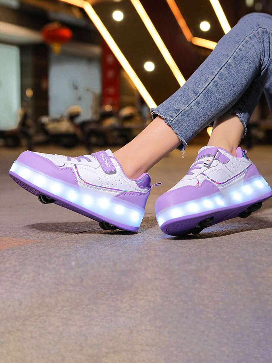Children's Light Up Roller Skate Shoes With Retractable Wheels ...