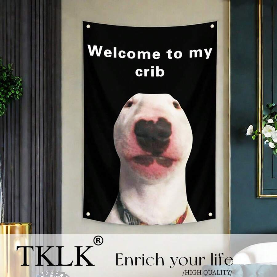 TKLK Welcome To My Crib Funny Flag 3x5Ft Wall Flag With 4 Brass ...