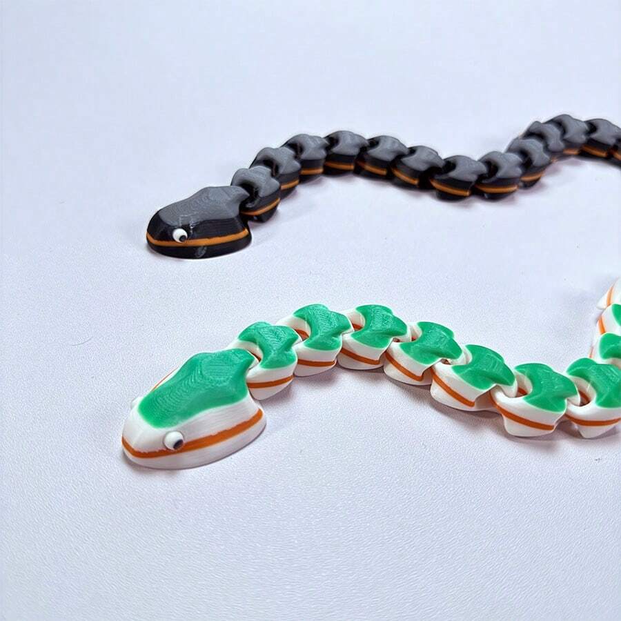3D Printed - Joint Snake - Intricately Detailed & Poseable Ornament ...