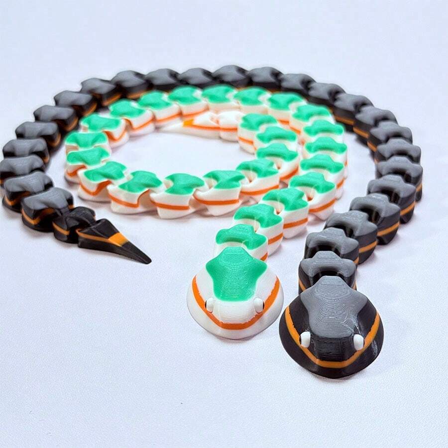 3D Printed - Joint Snake - Intricately Detailed & Poseable Ornament ...