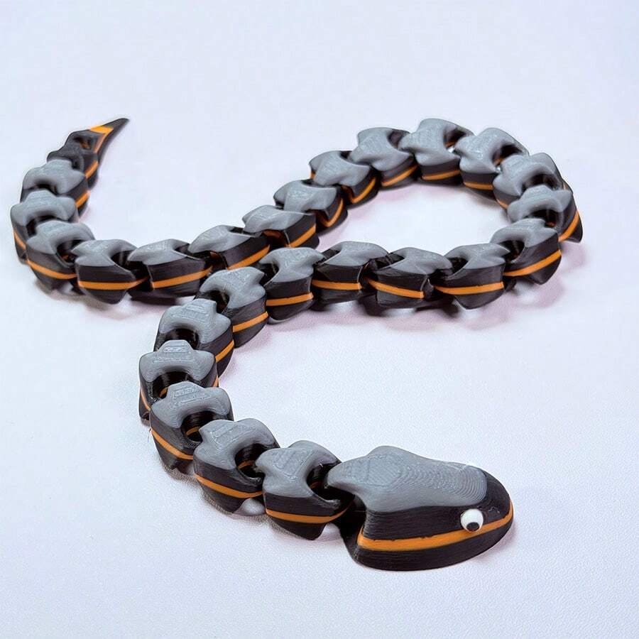 3D Printed - Joint Snake - Intricately Detailed & Poseable Ornament ...