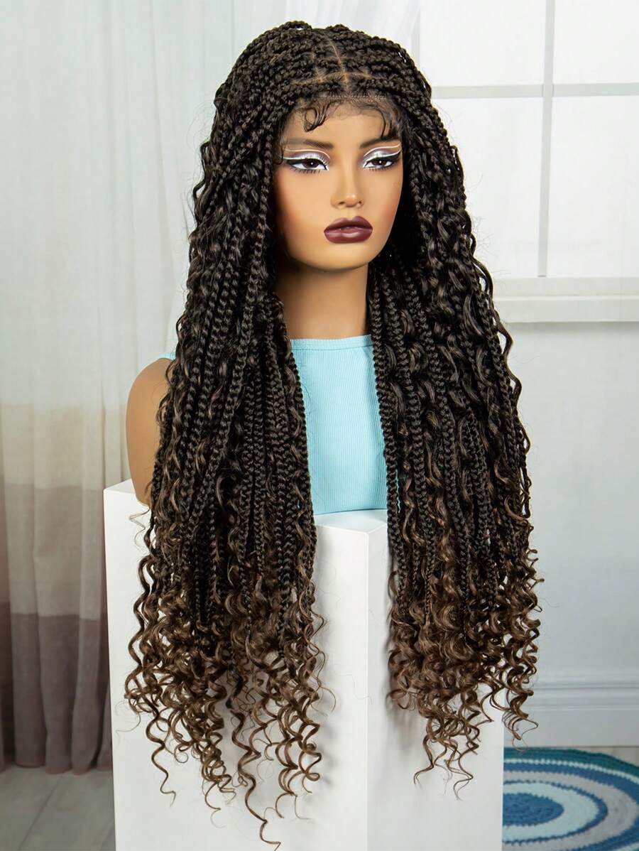 Braided Wigs For Women Full Lace Knotless Box Braided Wig Synthetic ...