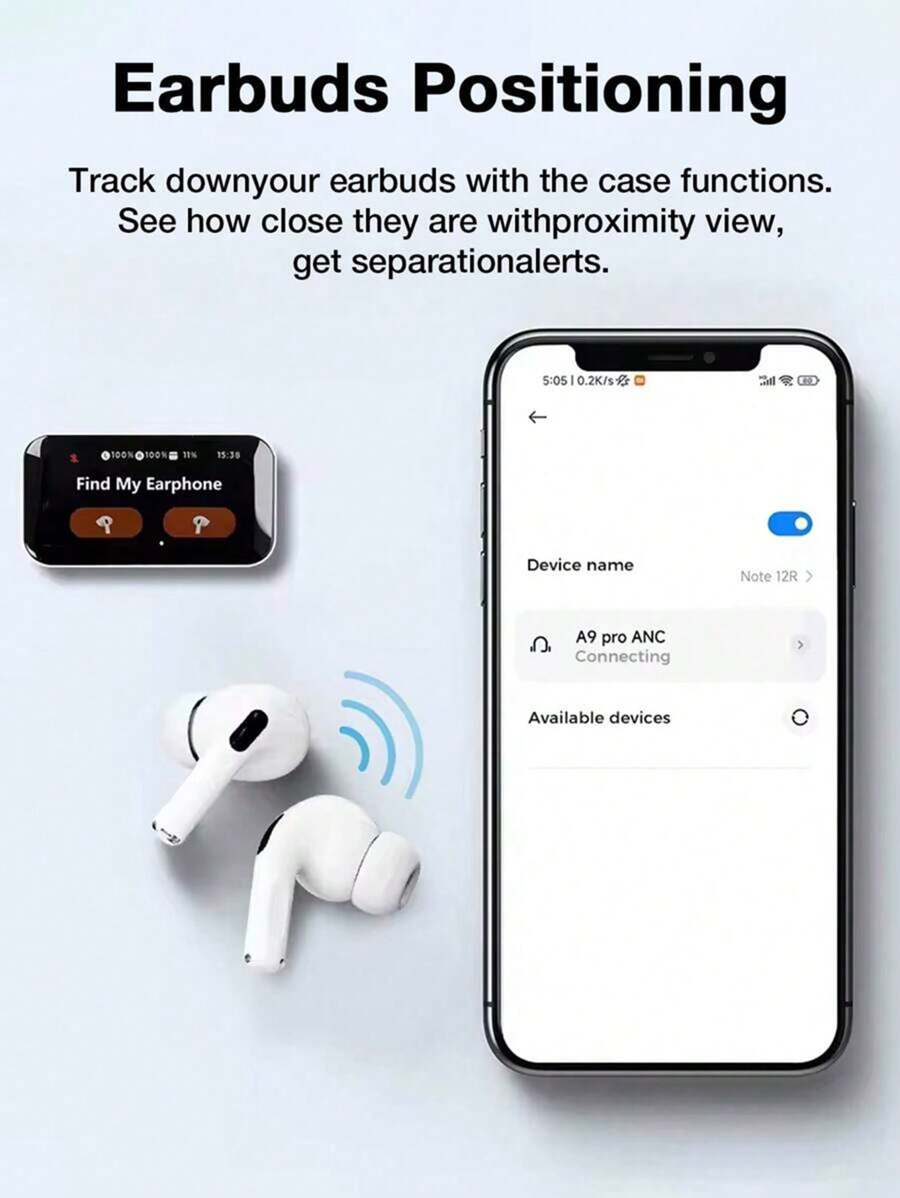 Smart Touch Control ANC Active Noise Cancelling Wireless Earphones ...