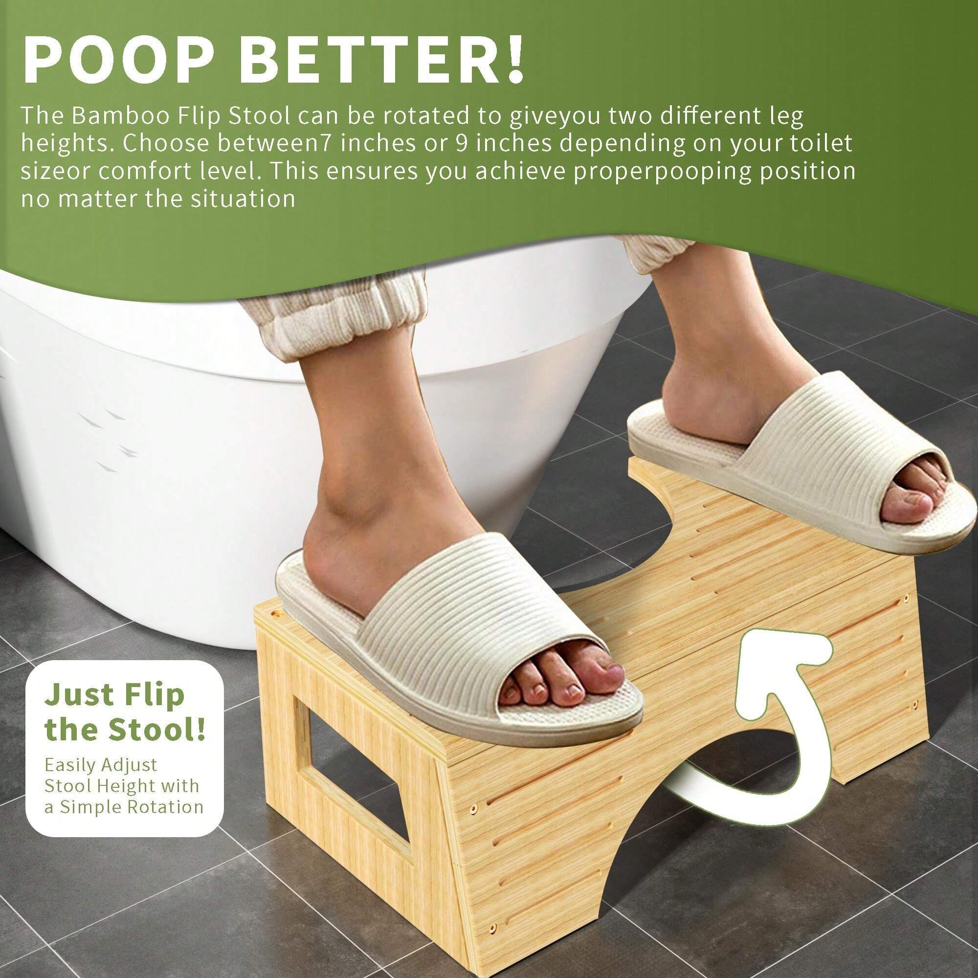 Bamboo Toilet Stool,Bathroom Squatty Potty Stools For Close Tool Use To ...