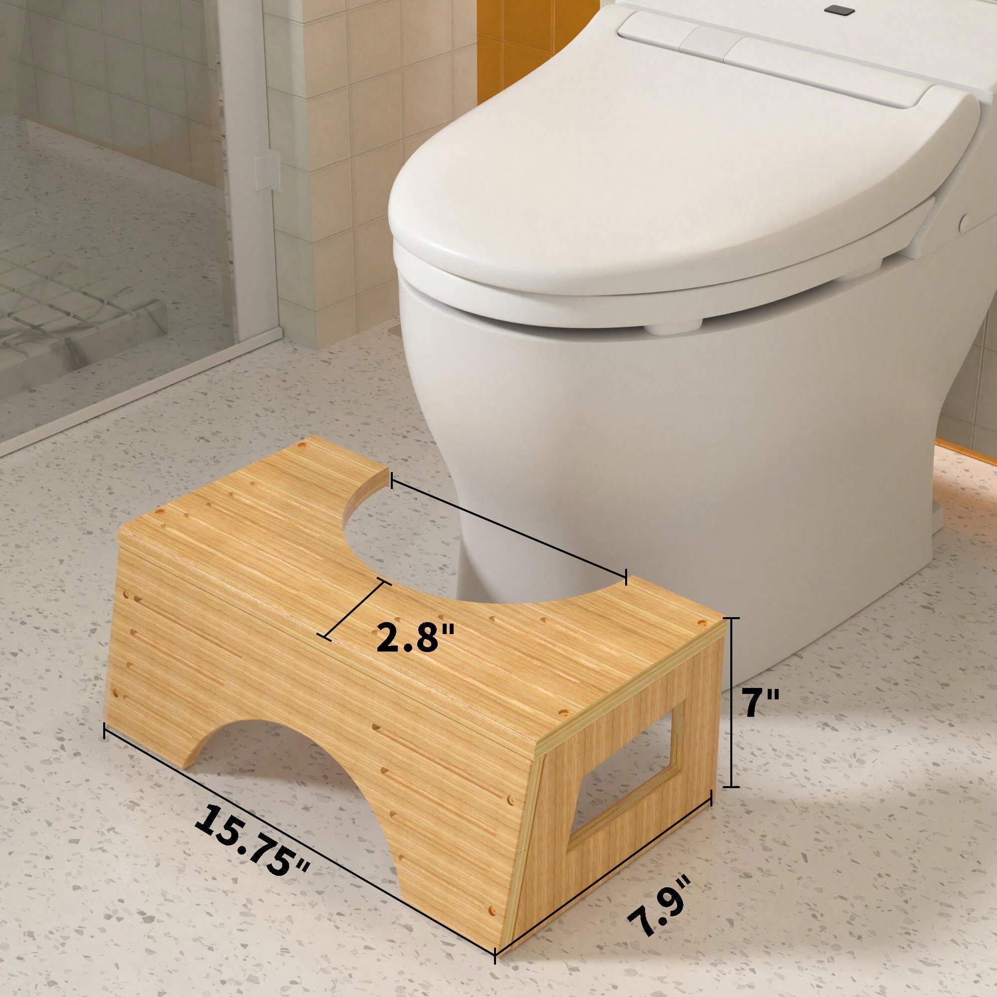 Bamboo Toilet Stool,Bathroom Squatty Potty Stools For Close Tool Use To ...