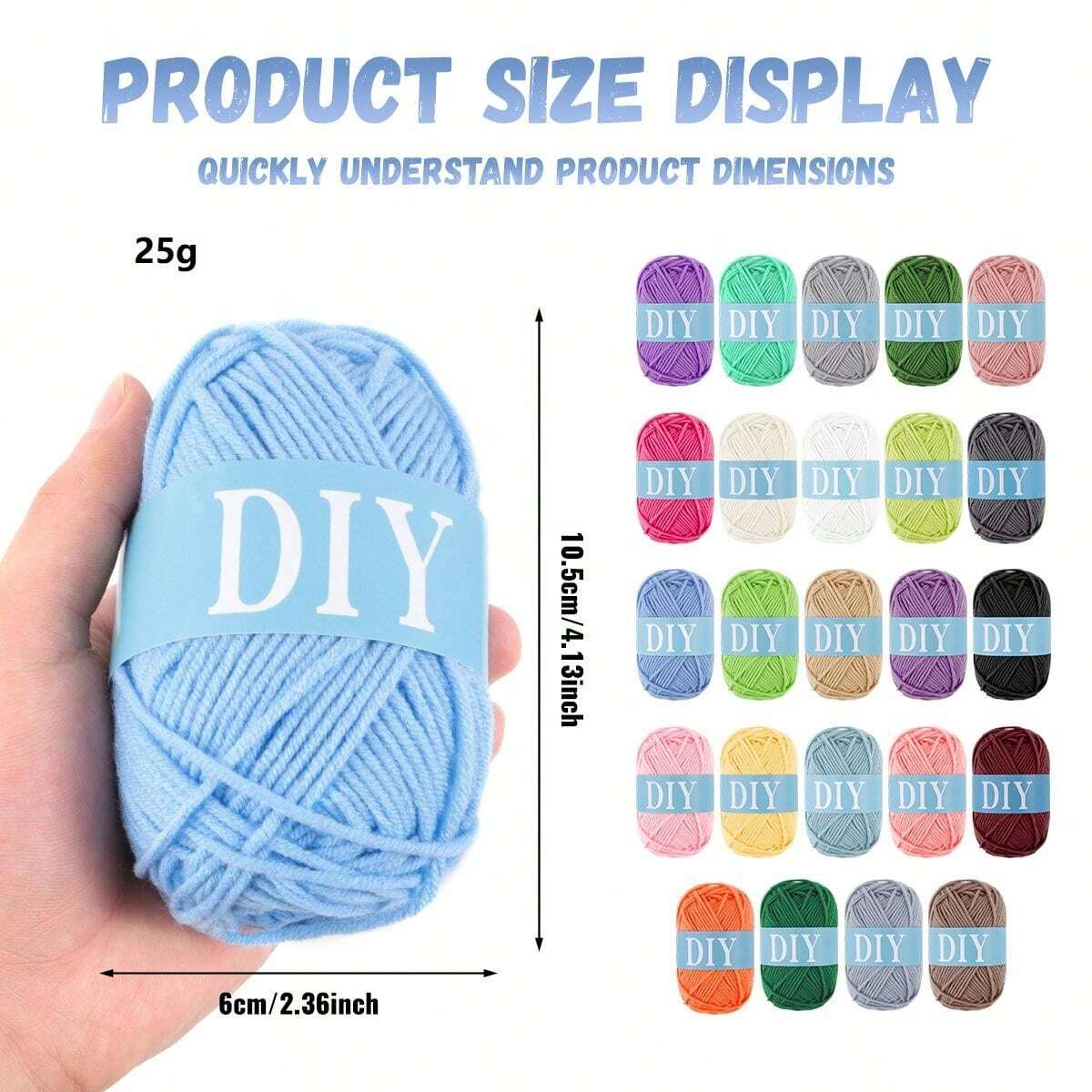 Beginner Yarn, Random Color, Without Tools, Visible Stitches, Unisex ...