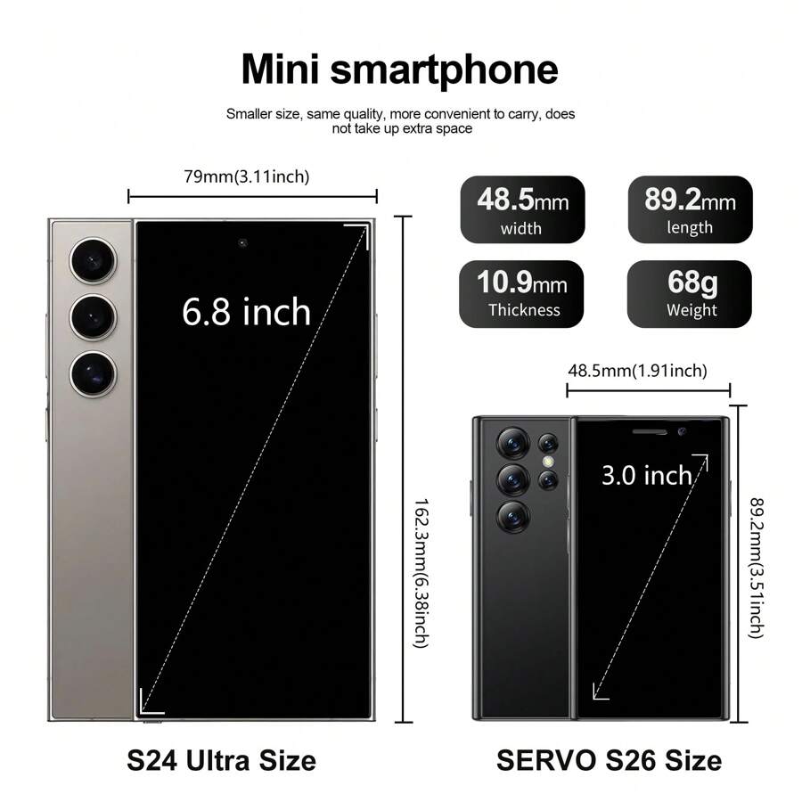SERVO SERVO S26 Mini Smartphone 3 Inch Screen Dual SIM Cards RAM 2GB ...