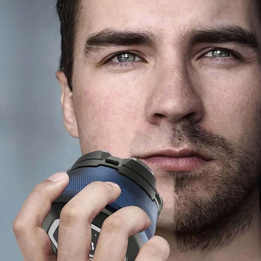 New Rechargeable Beard Trimmer Haircutter Six Rotary Blades Men's Razor ...