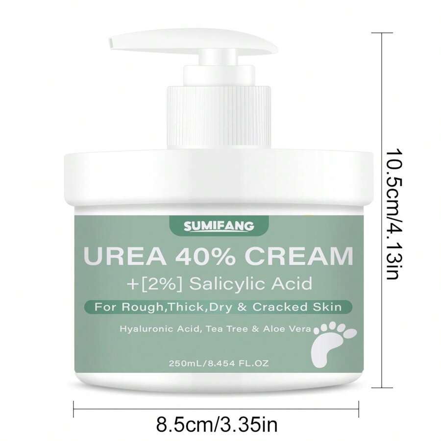 Urea Cream 40% Plus 2% Salicylic Acid 8.45 Oz || Foot Cream Maximum Strength With Hyaluronic ...