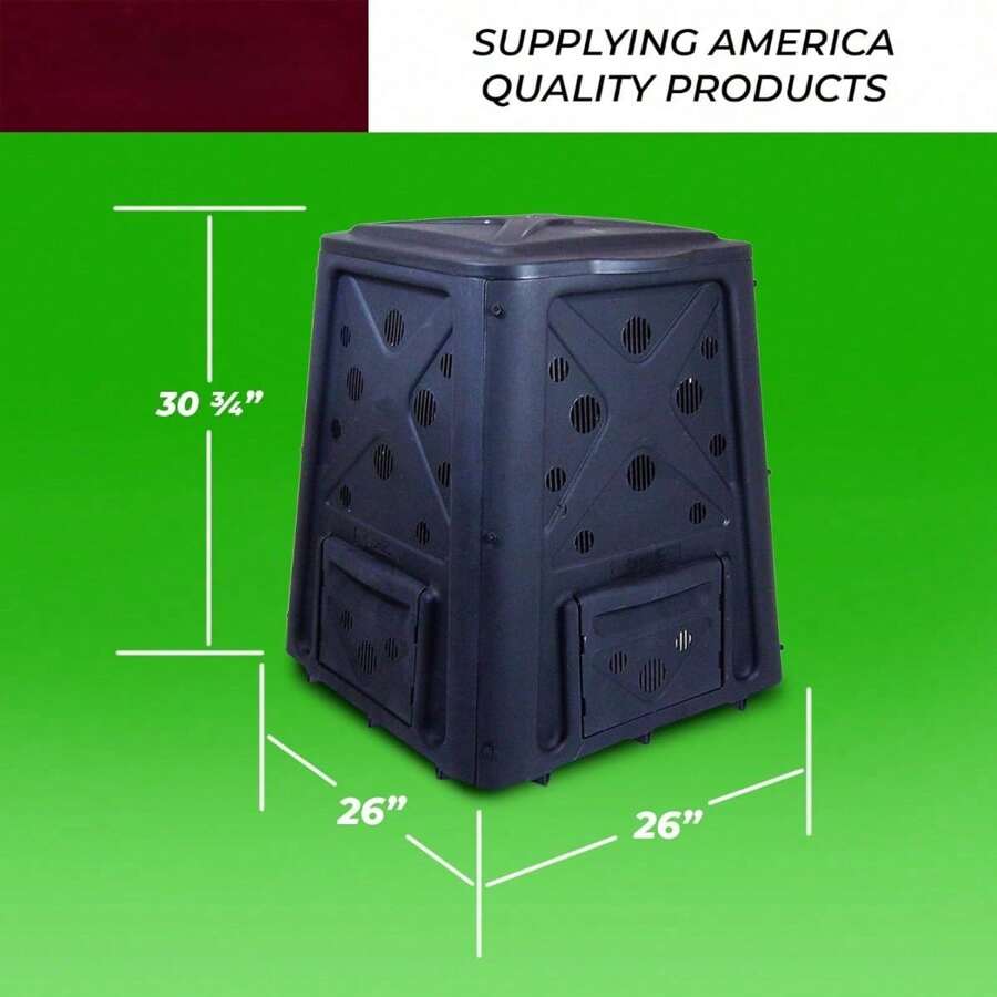 65 Gallon Outdoor Compost Bin With Snapping Lift Off Lid, 4 Door Access ...