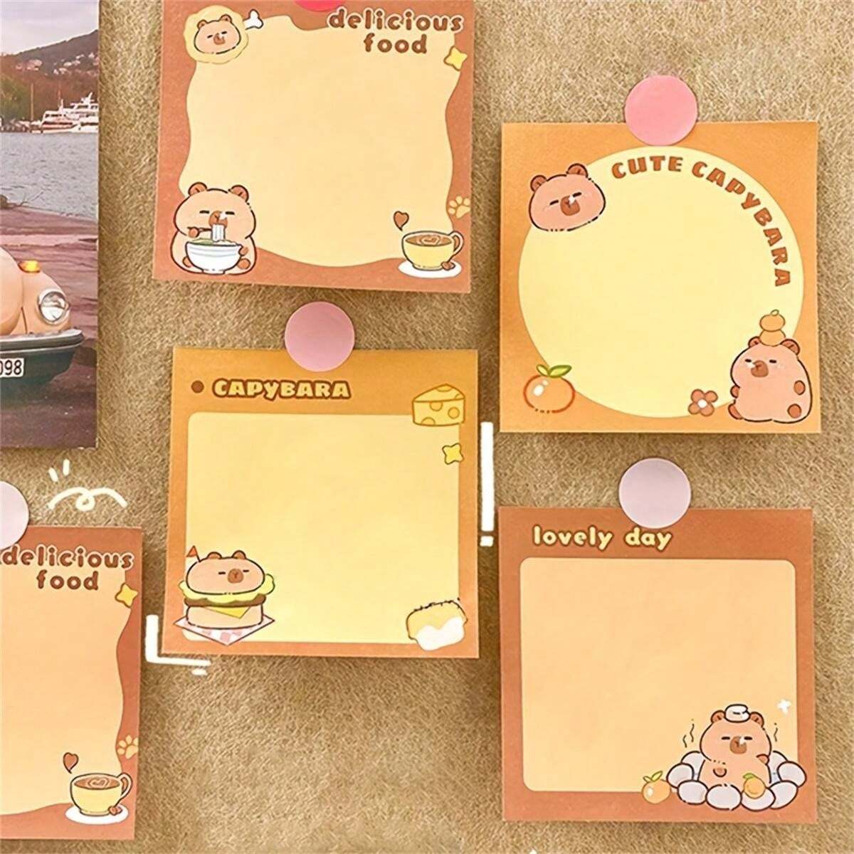 4 Books/Set Each Book With 50 Sheets Cute Cartoon Capybara Series ...