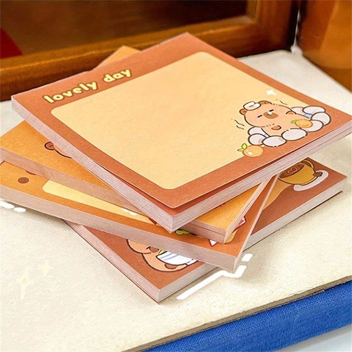 4 Books/Set Each Book With 50 Sheets Cute Cartoon Capybara Series ...
