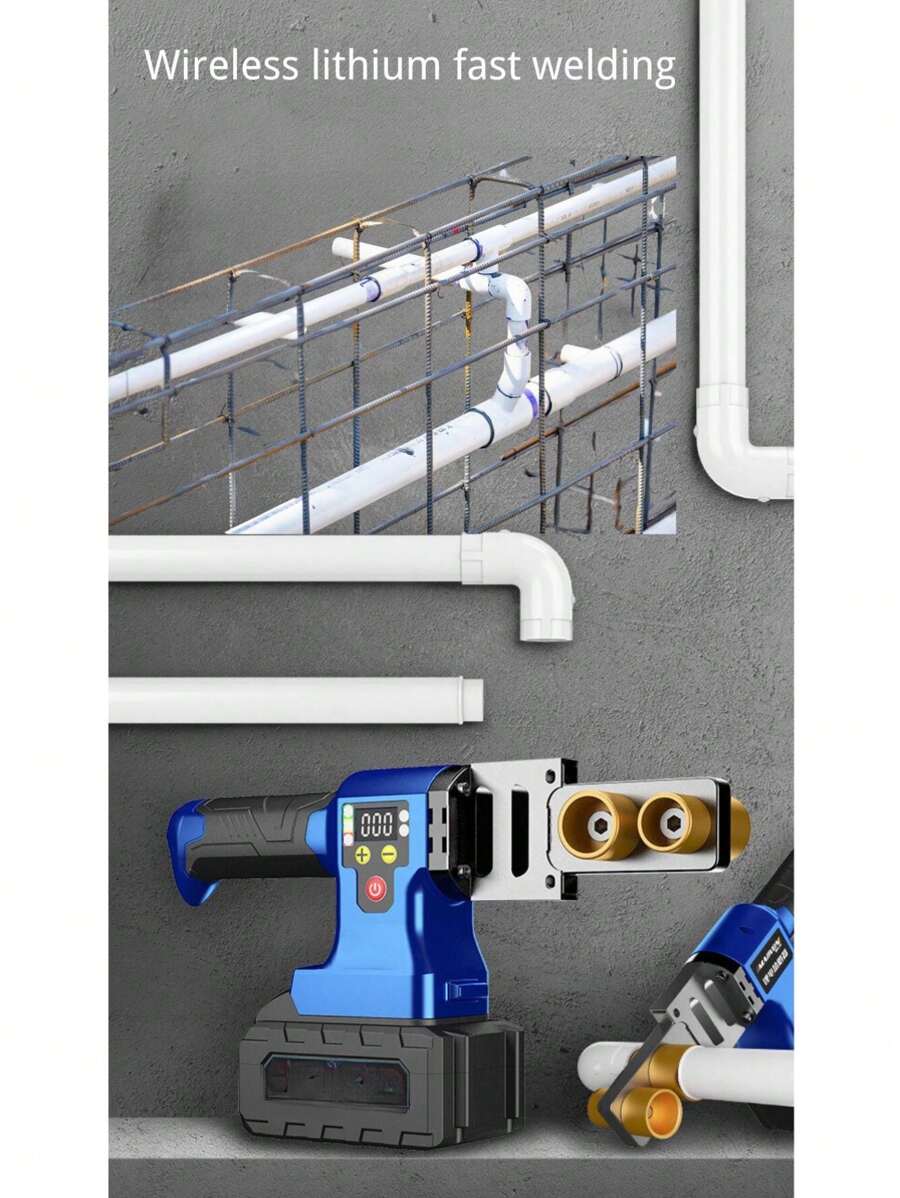 1 Set Of Plastic Water Pipe Welder, Handheld Digital Socket Welder Kit, Rechargeable PPR Pipe ...