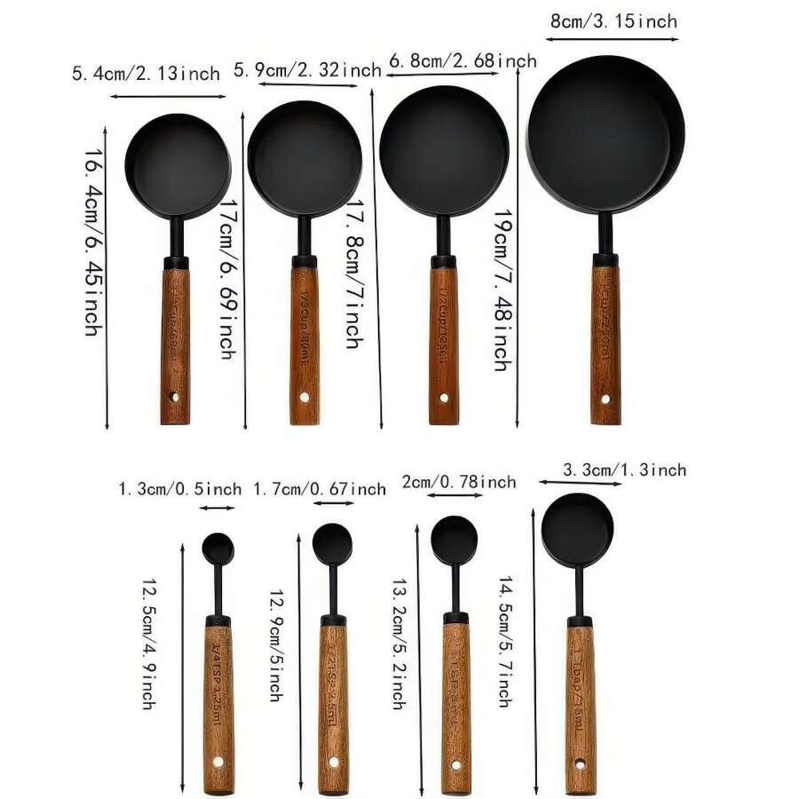 8 Piece Measuring Cups Set And Measuring Spoons Set-Nesting Kitchen ...