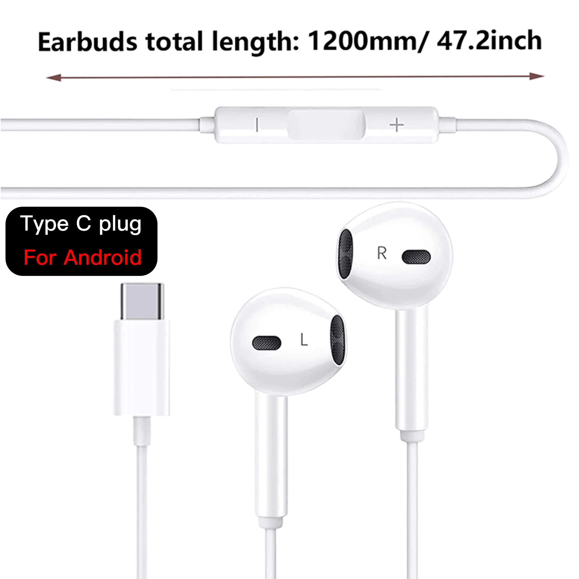 Écouteurs filaires de type C, écouteurs intra-auriculaires USB C pour ...