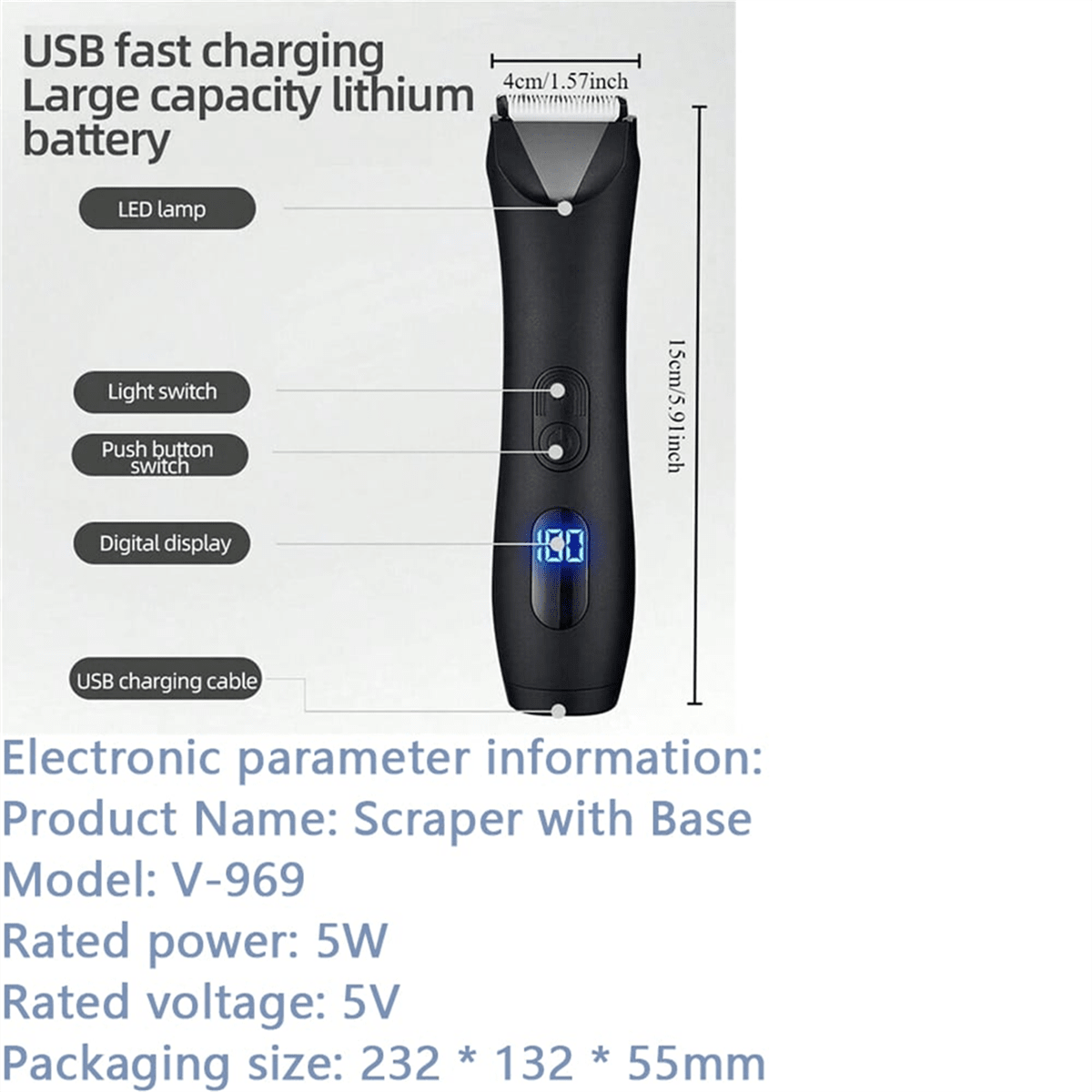 Portable Electric Trimmer - Wireless USB Rechargeable Mini Trimmer For ...