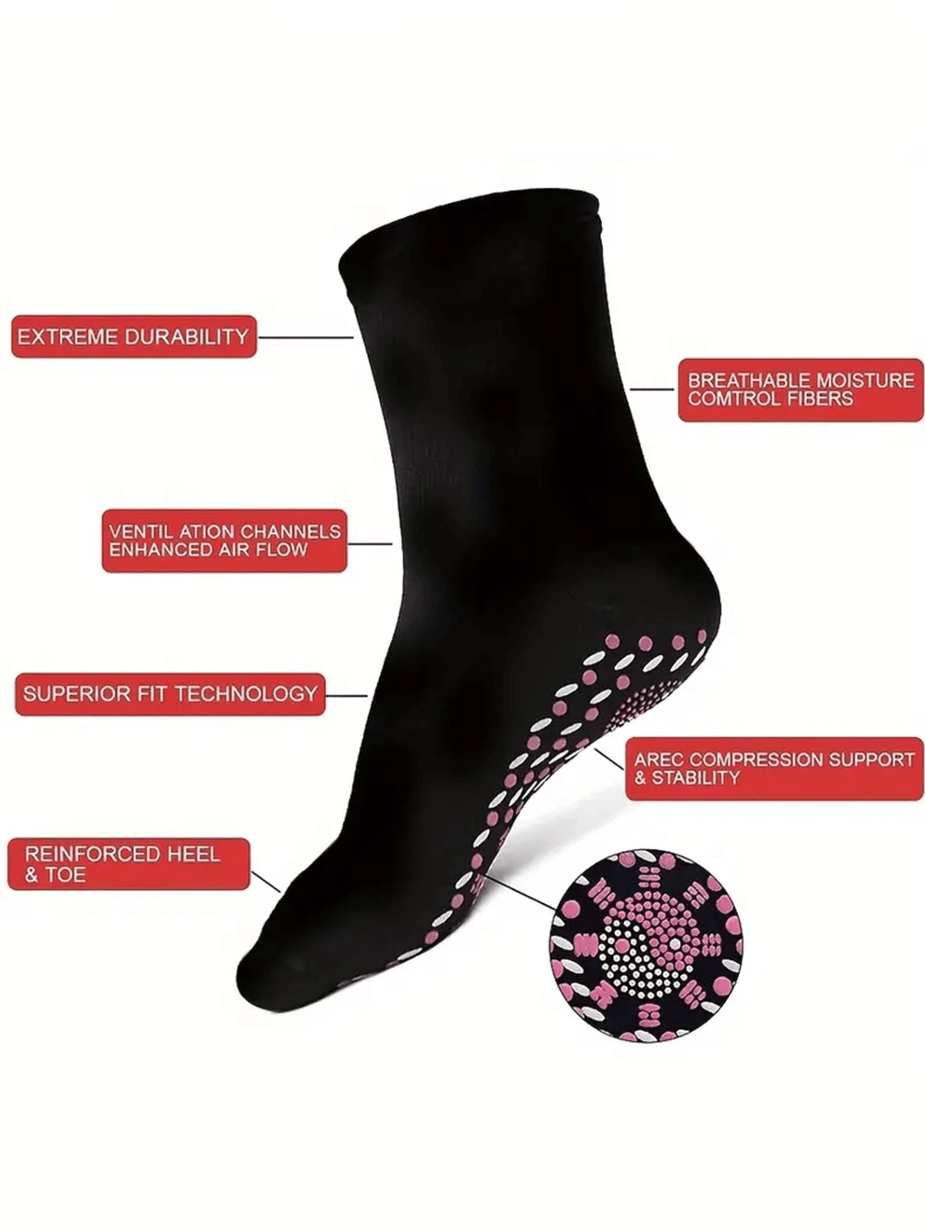 6 Pairs Of Heated Socks, Self Heating Socks For Both Men And Women, For ...