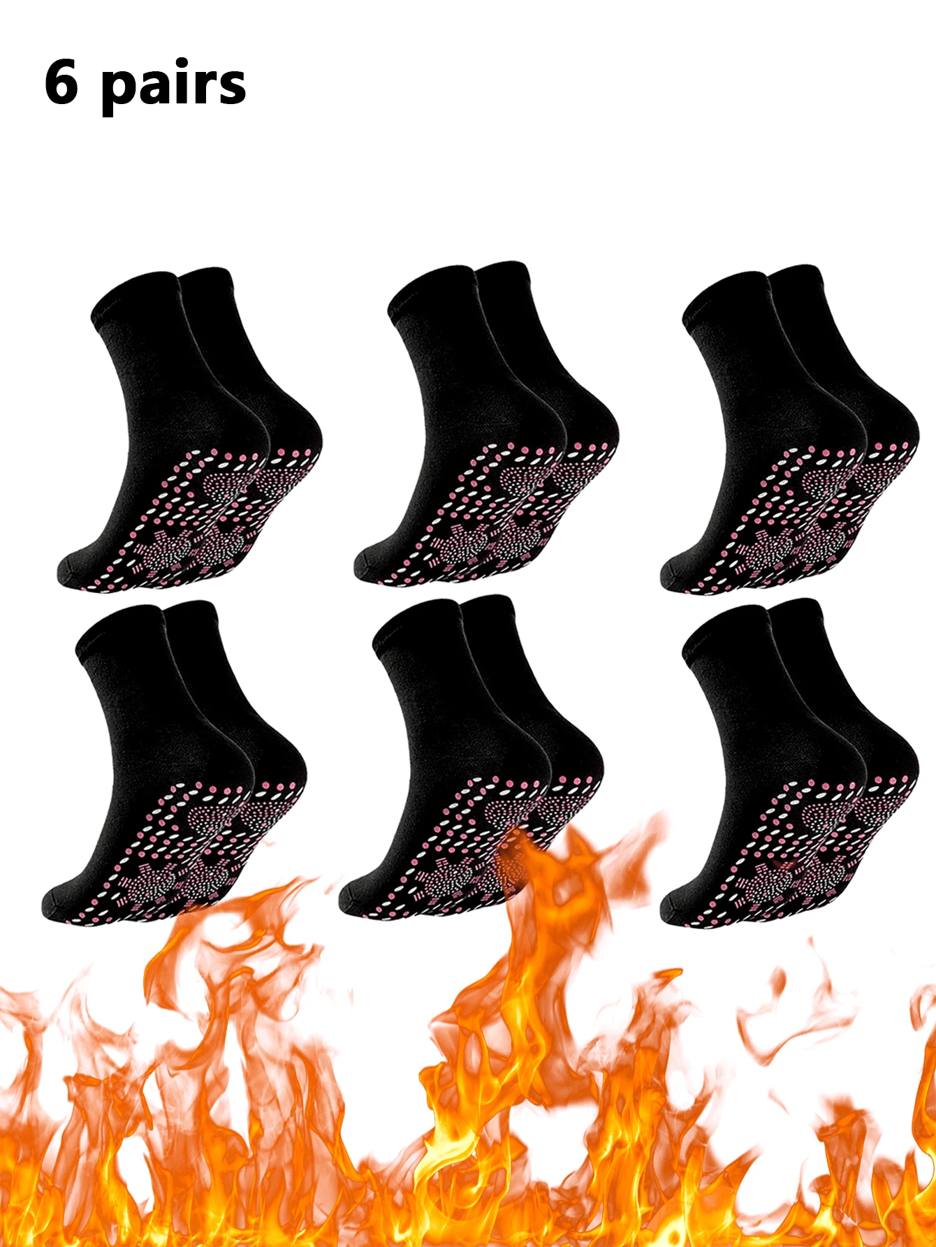 6 Pairs Of Heated Socks, Self Heating Socks For Both Men And Women, For ...