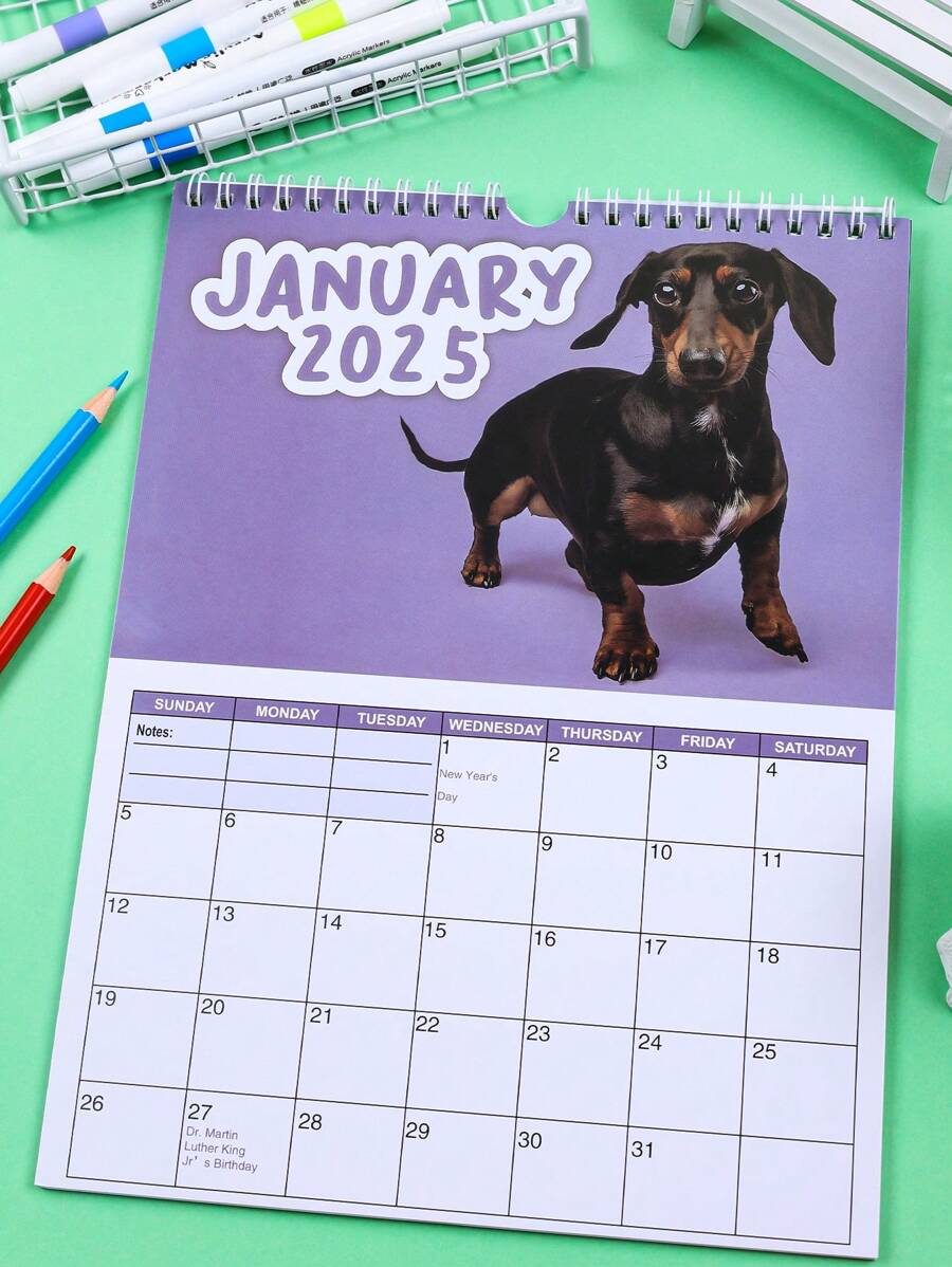 2025 Full Year Cheeky Dachshunds Element Design Art Supplies Wall Decor ...