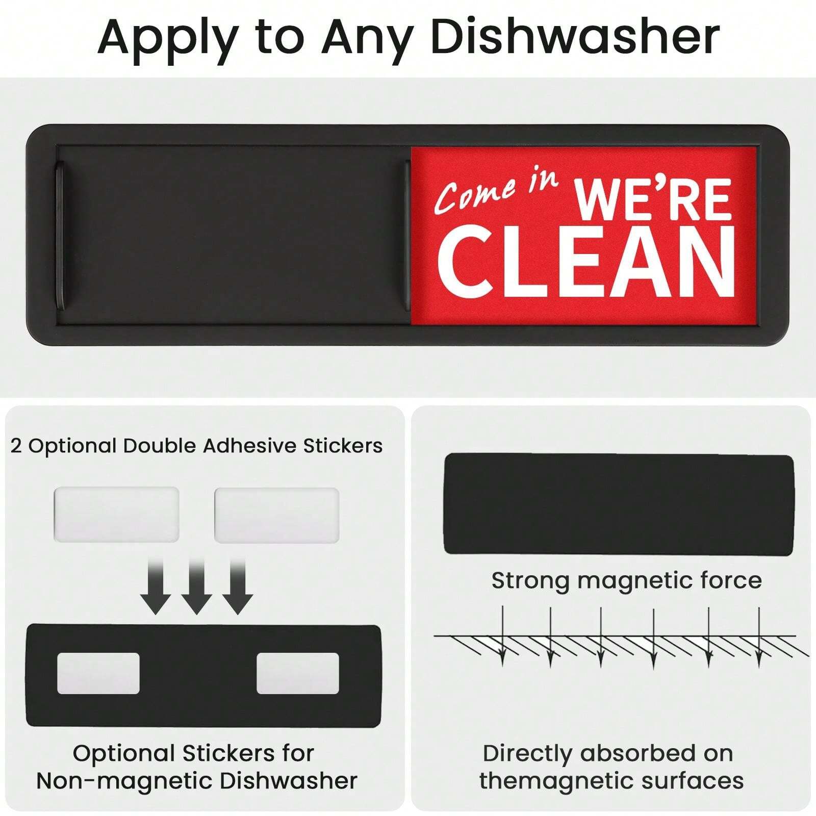 STLEKAN Dishwasher Magnet Clean Dirty Sign - Easy To Read & Slide Non ...
