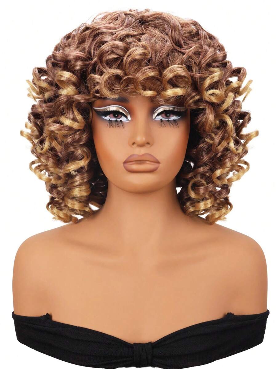 Curly Wig Big Curly Wigs For White 12 Inch Full Curly Afro Wig With ...