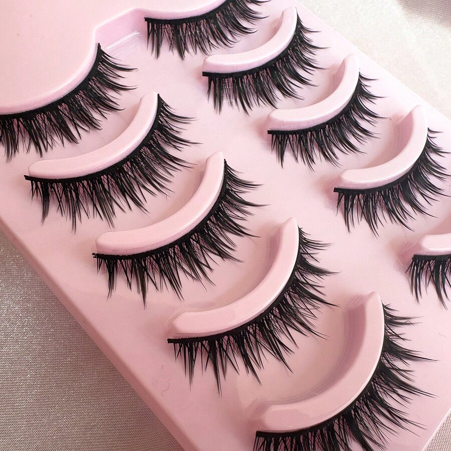 5 Pairs Thick & Curled 9-12mm Dramatic Fake Eyelashes, Anime Inspired ...