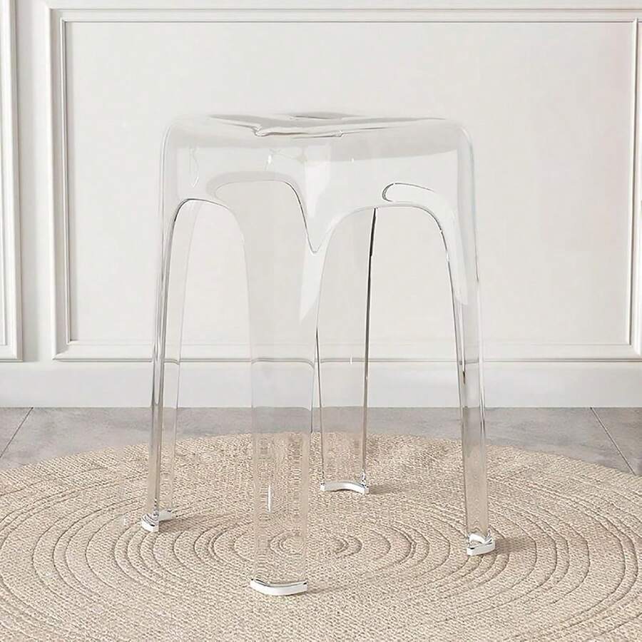 18'' High Transparent Dining Stool, Mid-Century Modern Acrylic Counter ...