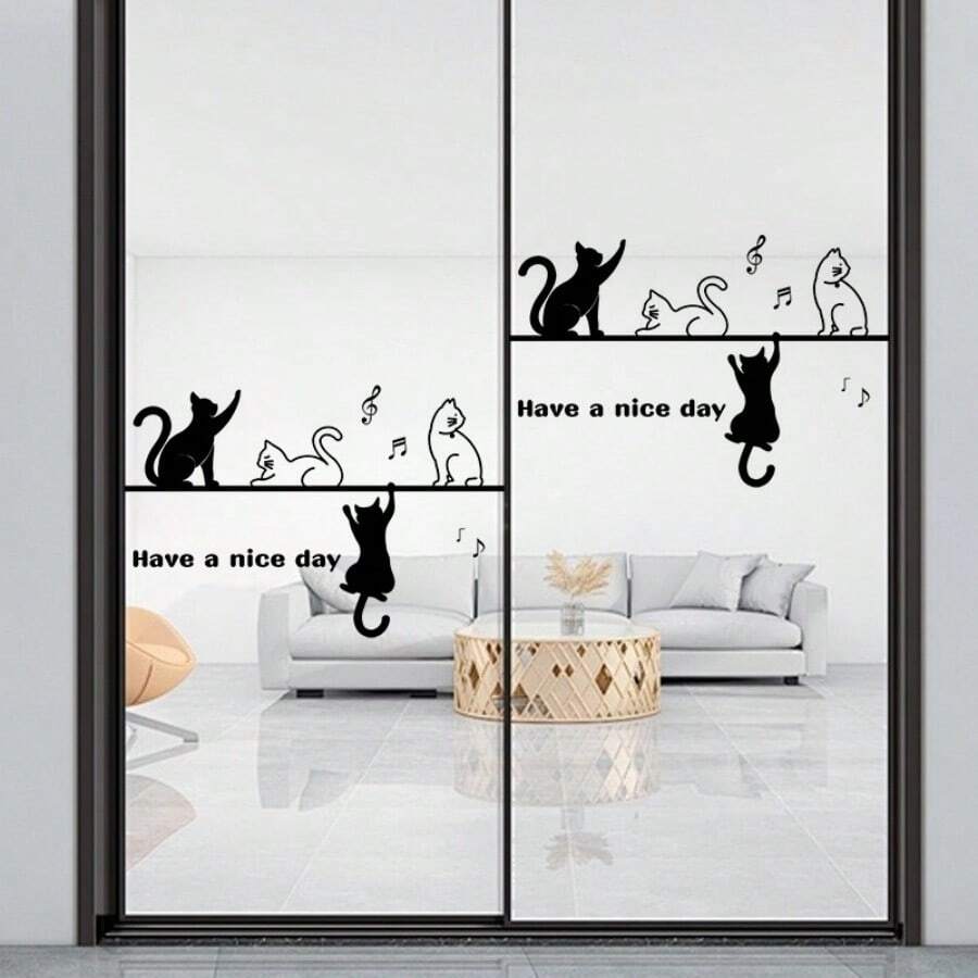 1pc Balcony Glass Door Anti-Collision Sticker, Glass Window Pattern ...