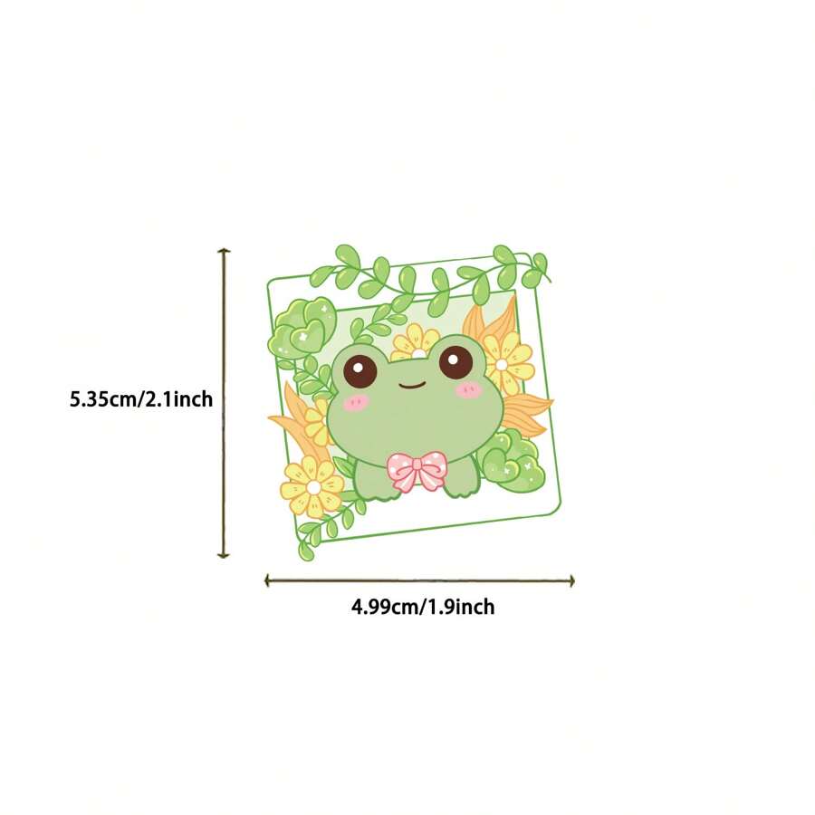50PCS Cute Frog Stickers Vinyl Aesthetics Stickers For Scrapbooking ...