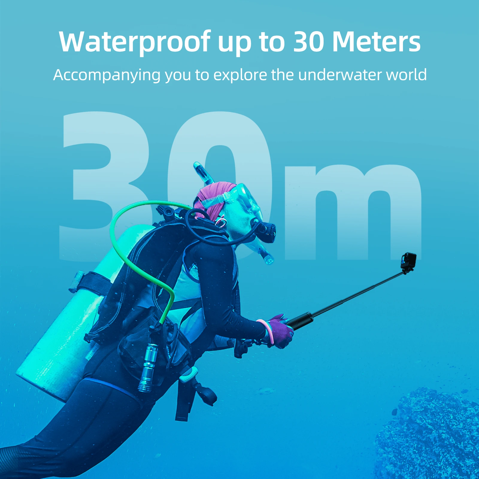 TELESIN TELESIN Underwater Buoyancy Bar Diving Extendable Selfie Stick ...