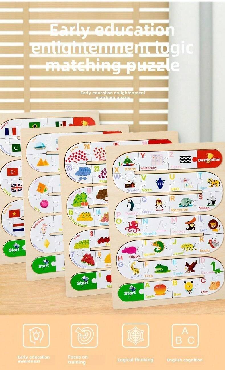 Montessori Wooden Matching Puzzle, High Difficulty Wooden Puzzles For ...