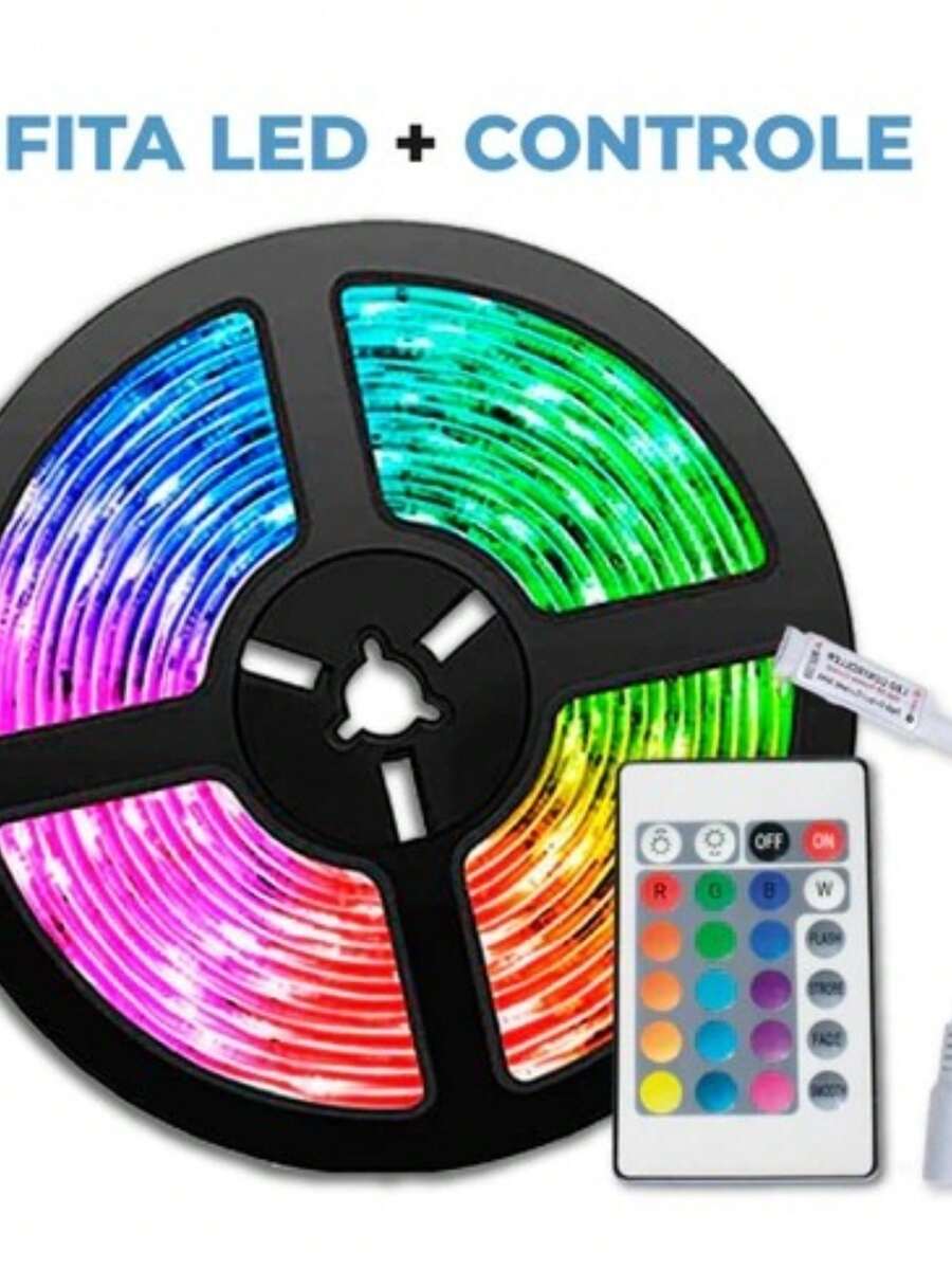 RGB LED Strip 6803 5 Meters Digital Control Waterproof IP67 With Power ...