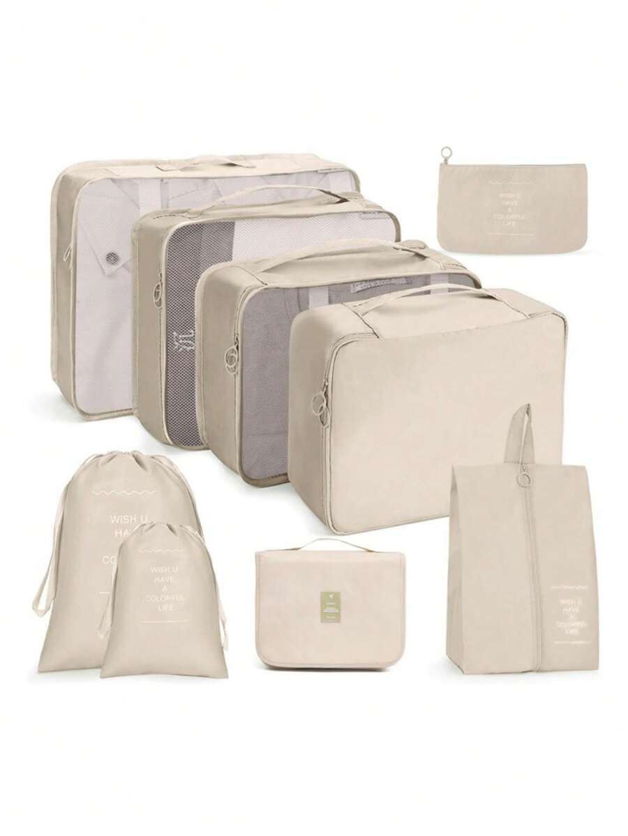 9-Set Packing Cubes - Organizer Suitcases, Carry-On Luggage, And Travel ...