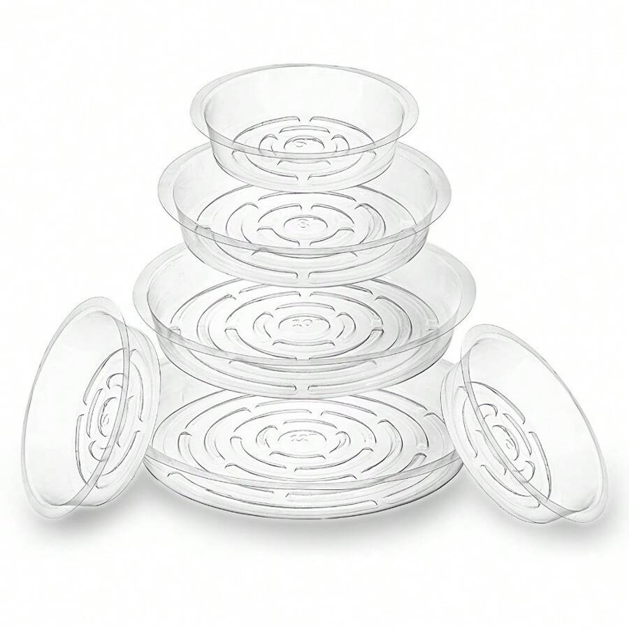 1pc Clear Plant Pot Bottom Drip Tray Round Pot Tray Plastic Water ...