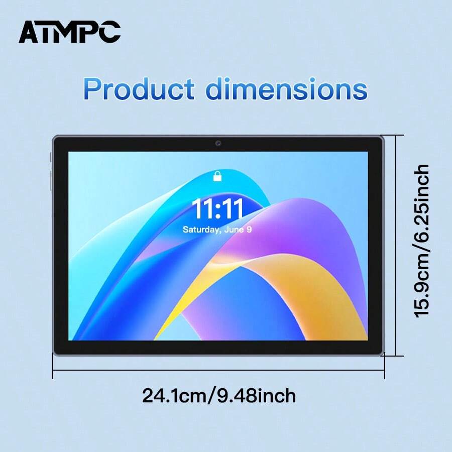 ATMPC ATMPC 801B Tablet 10.1 Inch Android 14 OS Tablet, 4Gb RAM+ 64GB ROM, Dual Camera Front 200 ...